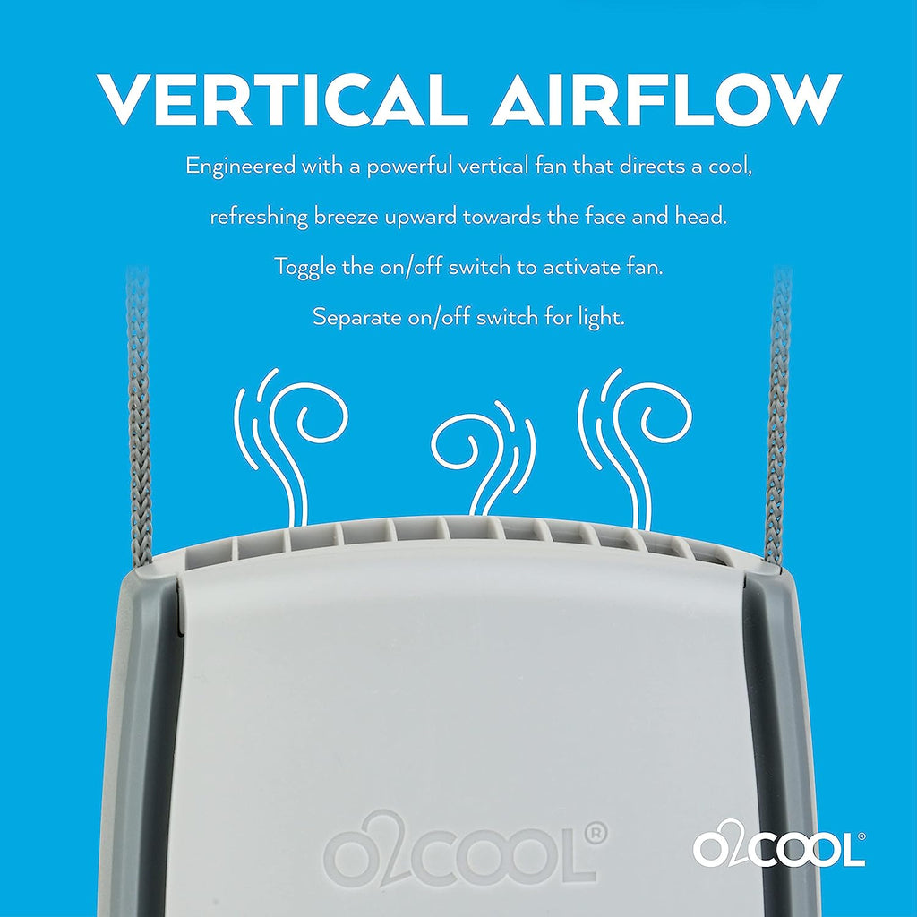 O2COOL Active Light Necklace Fan with LED Light, Lanyard, For Personal ...