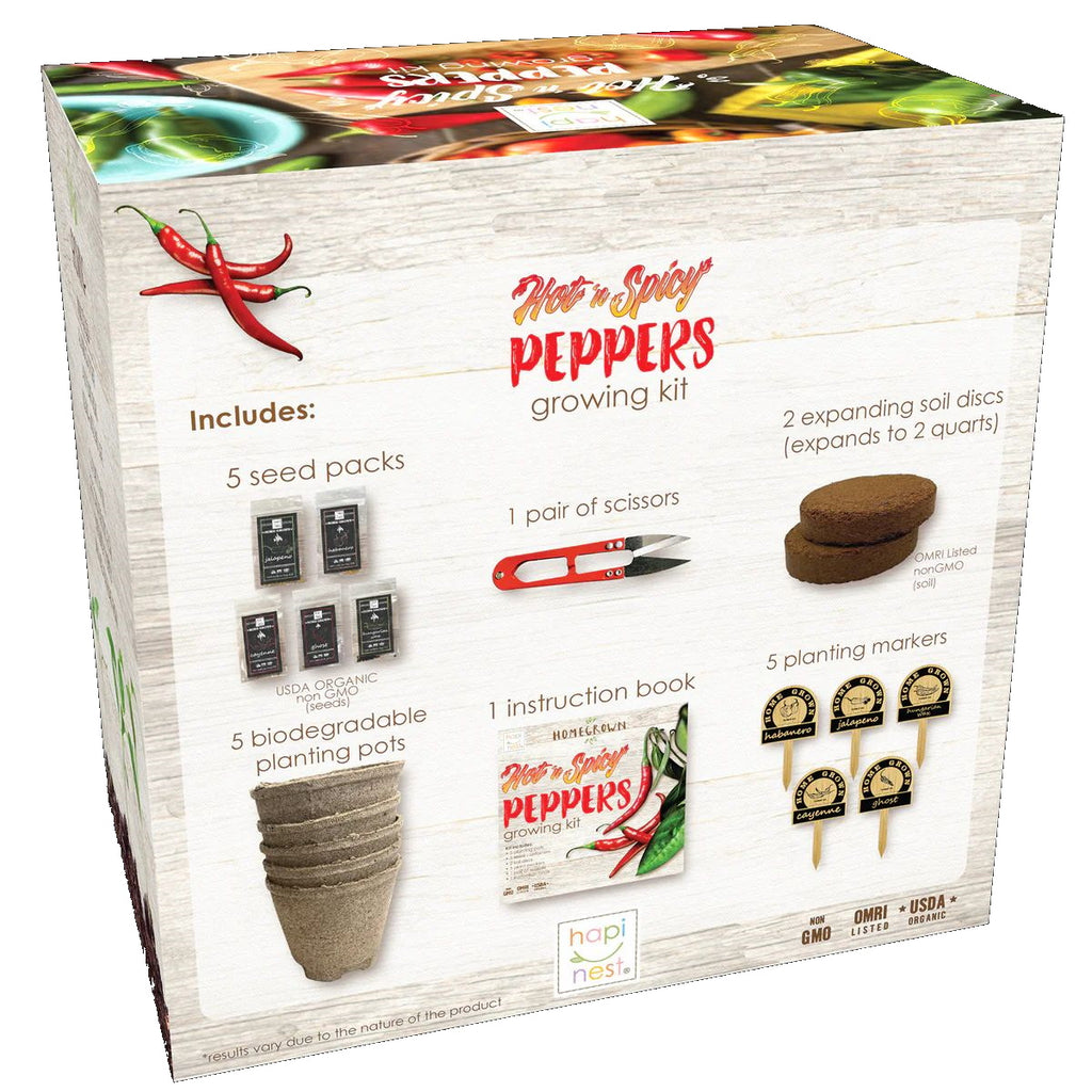 Indoor Hot and Spicy Pepper Garden Seed Starter Growing Kit - Jalapeno ...