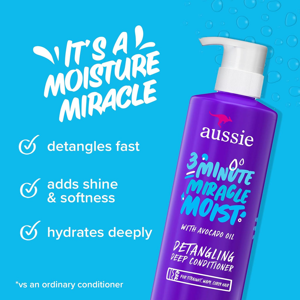 Aussie 3 Minute Miracle Moist Deep Conditioner Treatment, 16 fl oz | P ...