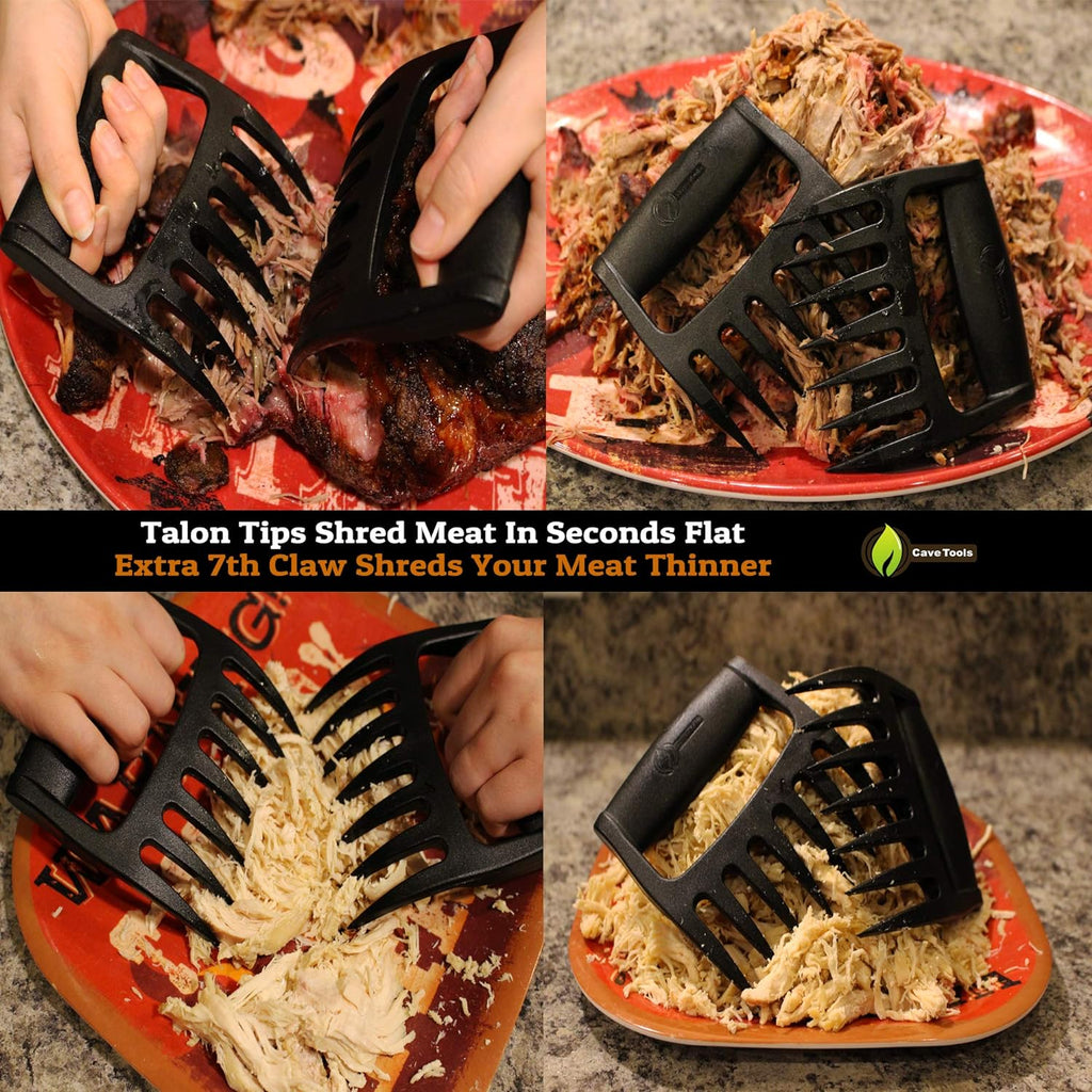 Cave Tools Talon-Tipped Meat Claws for Shredding Pulled Pork, Chicken ...