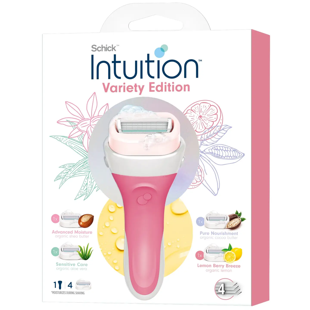 Schick Intuition Razors Variety Pack - 1 Razor Handle & 4 Blades Refil ...