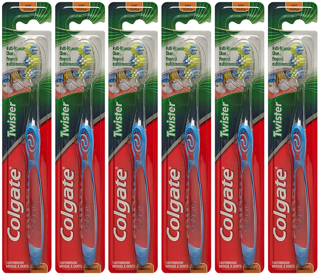 (6 Pack) Colgate Twister Soft Toothbrush with Tongue Cleaner – DealJock
